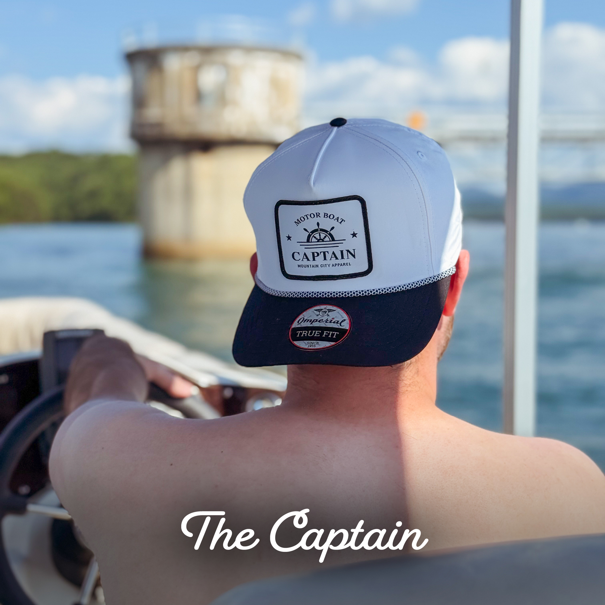 The Motor Boat Captain Hat – White Snapback | Mountain City Apparel